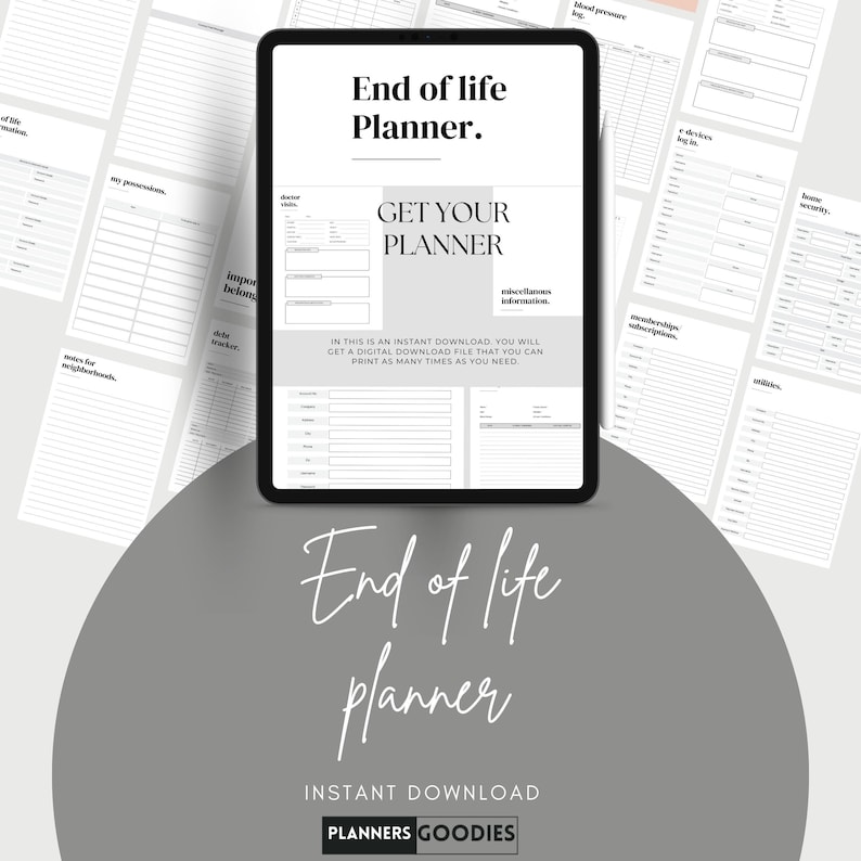 End of Life Planner Printable Peace of Mind Planner Estate Planning Death Planner Organizing ...