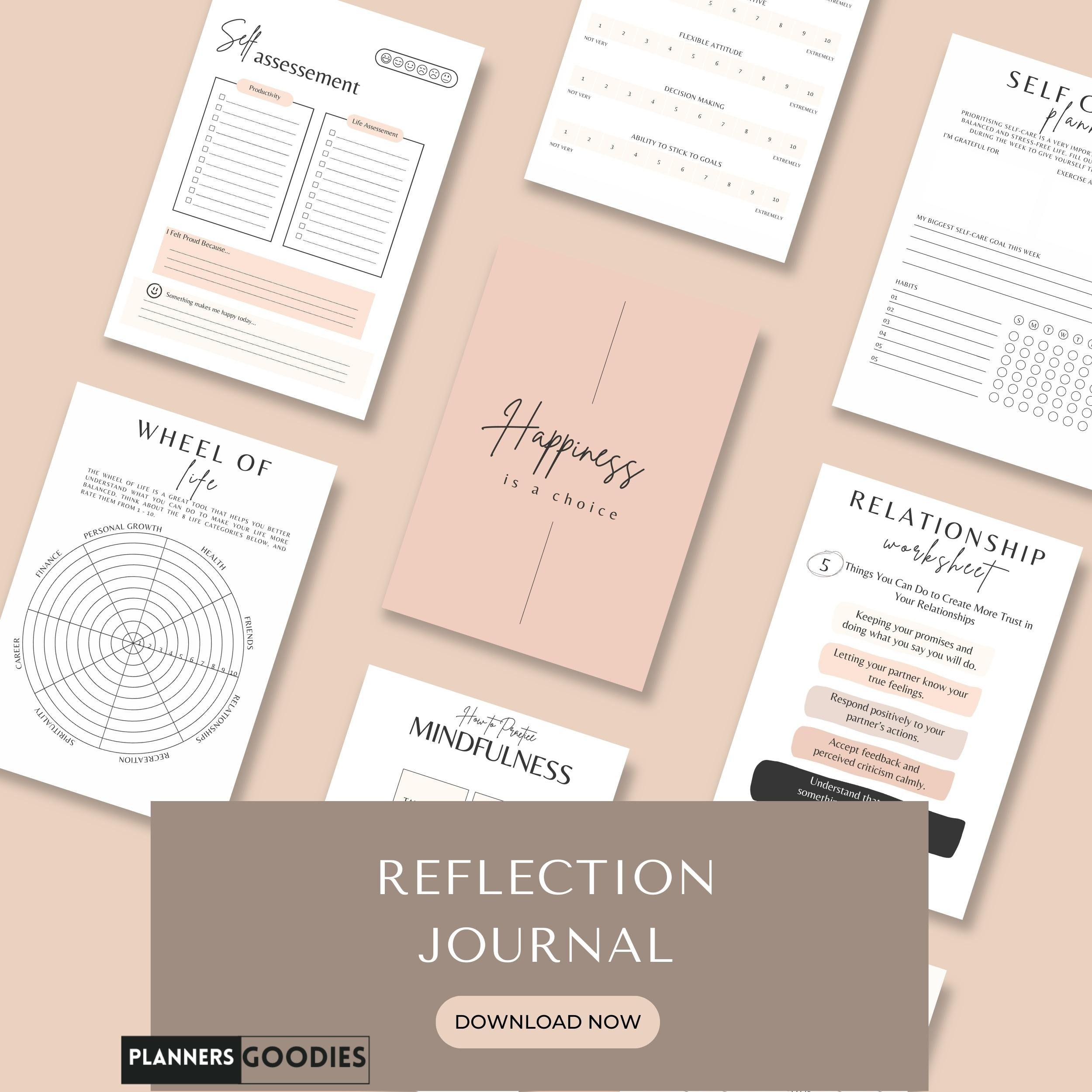 Self Reflection Journal Printable| Mental Health Journal | Digital ...
