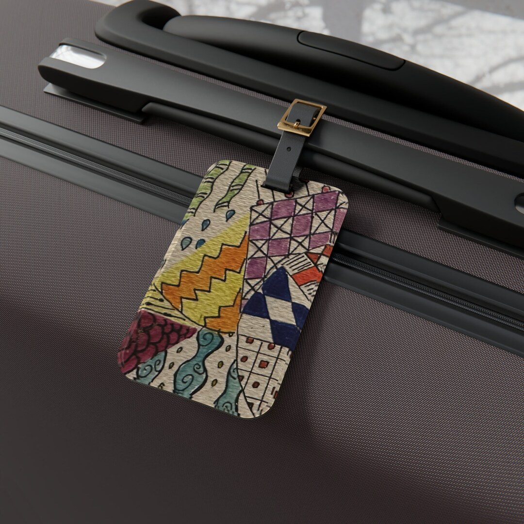 Zentangle Luggage Name Tag - Etsy