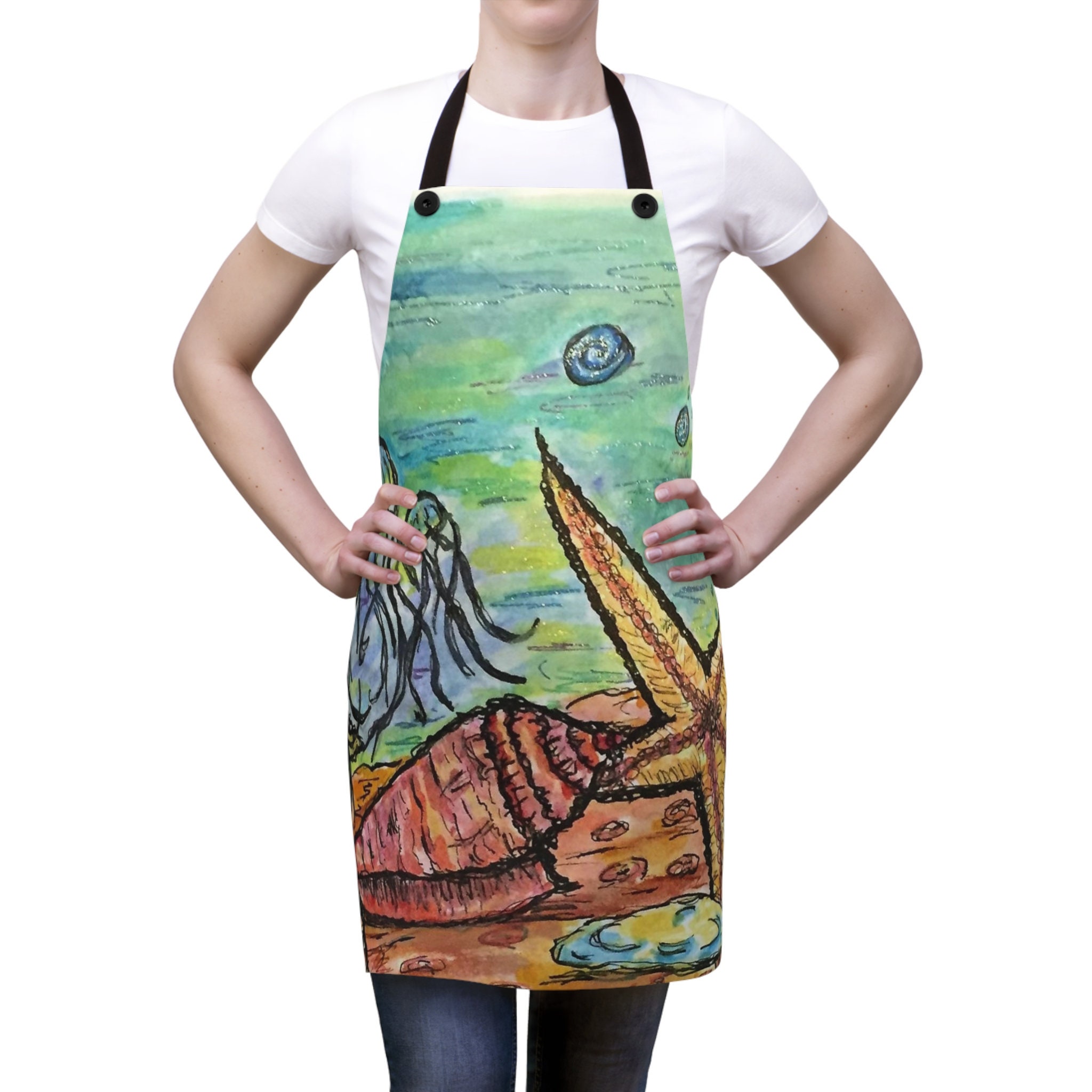 Under Water Fun Apron, Apron, Sea Apron, Patterned Apron, Beach Apron ...