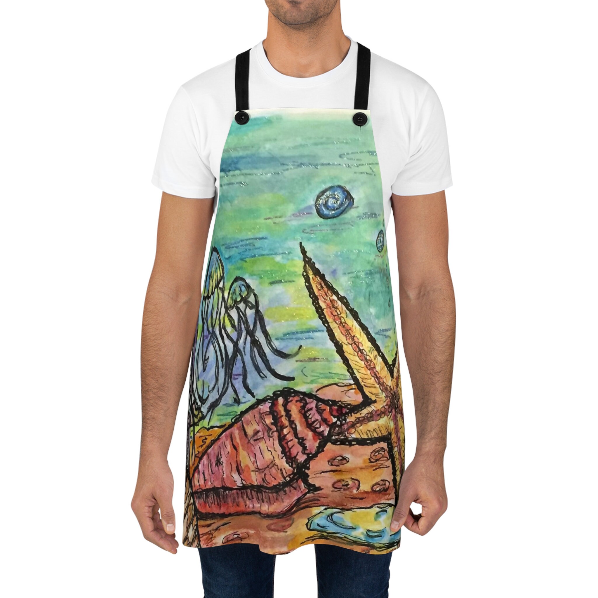 Under Water Fun Apron, Apron, Sea Apron, Patterned Apron, Beach Apron ...