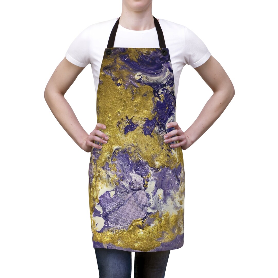 Apron, Regal Apron, Purple and Gold Apron, Patterned Apron, Fun Apron ...