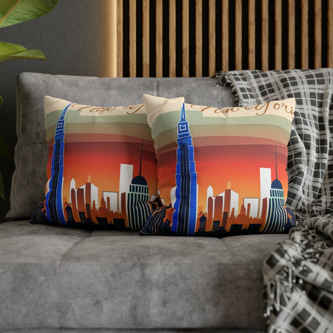 New York City Skyline Pillow Cover - Etsy
