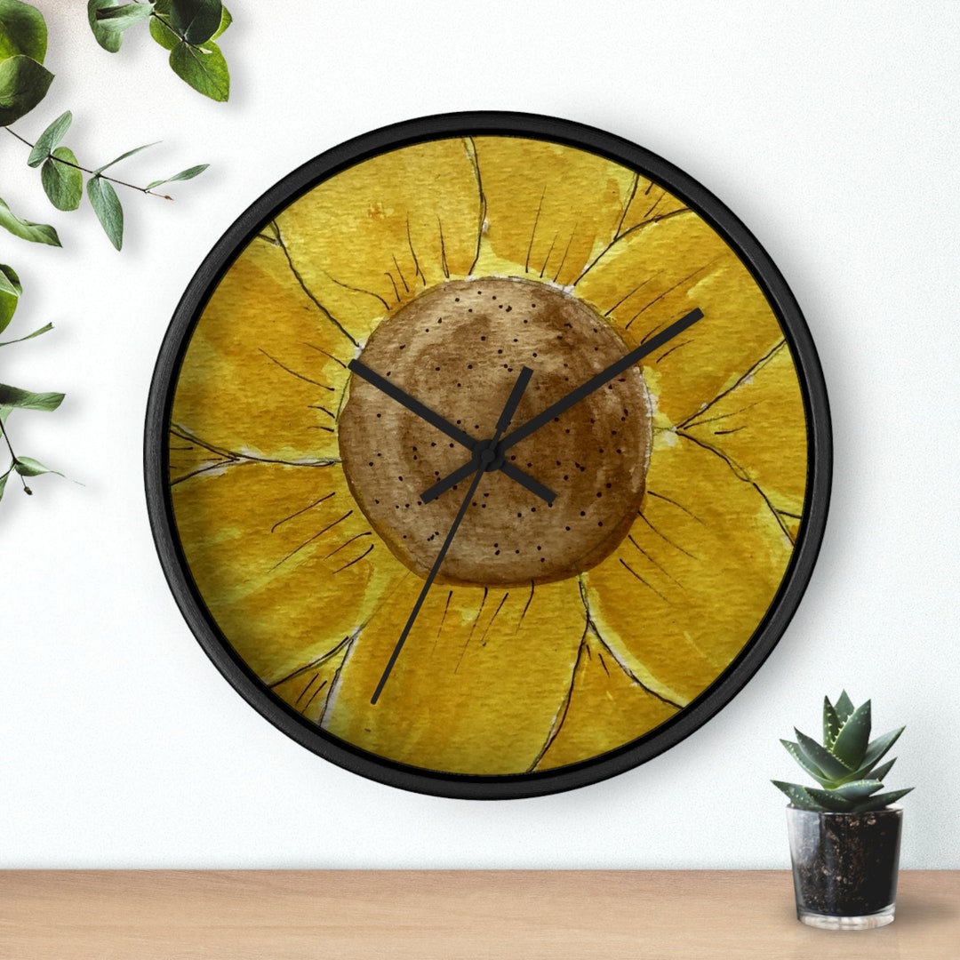 The Sunflower Wall Clock - Etsy