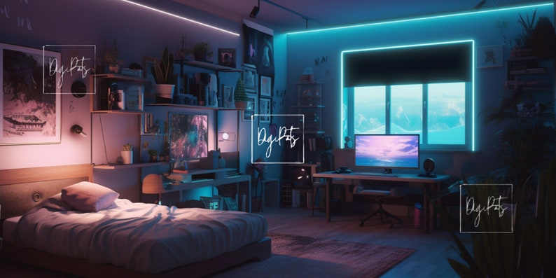 8 Twitch Streamer Room Zoom Backgrounds Zoom Background - Etsy