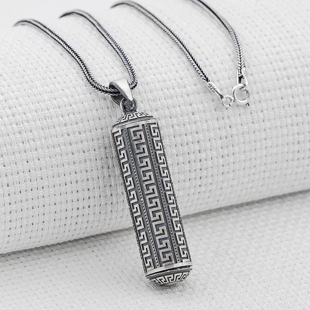 Medium Cylinder Designed 925 Sterling Silver Amulet Taweez Holder ...