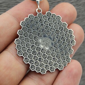 Al Asma Ul Husna 99 Names of Allah 925 Sterling Silver Pendant Necklace ...