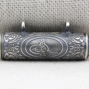 Cylinder Tube Taweez Locket 925 Sterling Silver Pendant Necklace Prayer ...