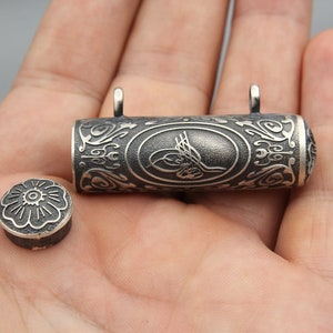 Cylinder Taweez Locket - 925K Sterling Silver Necklace Pendant Silver ...