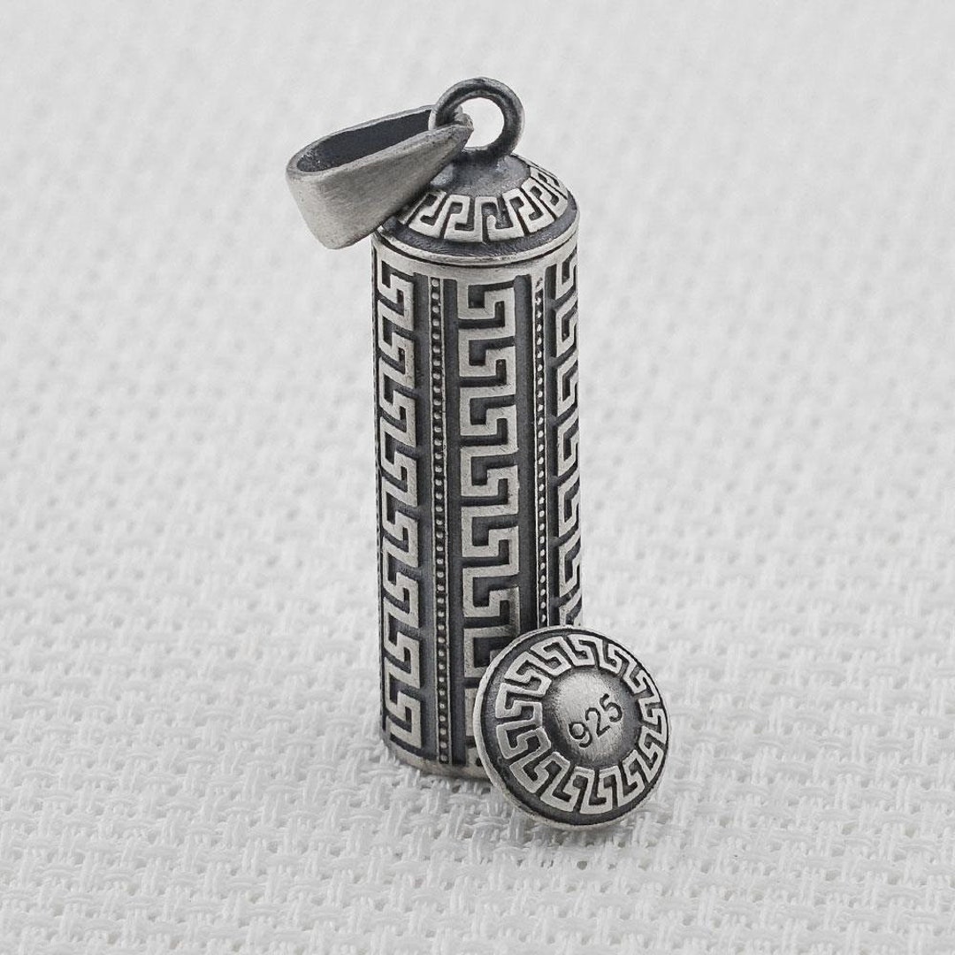 Small Cylinder Designed 925 Sterling Silver Amulet Taweez Holder ...