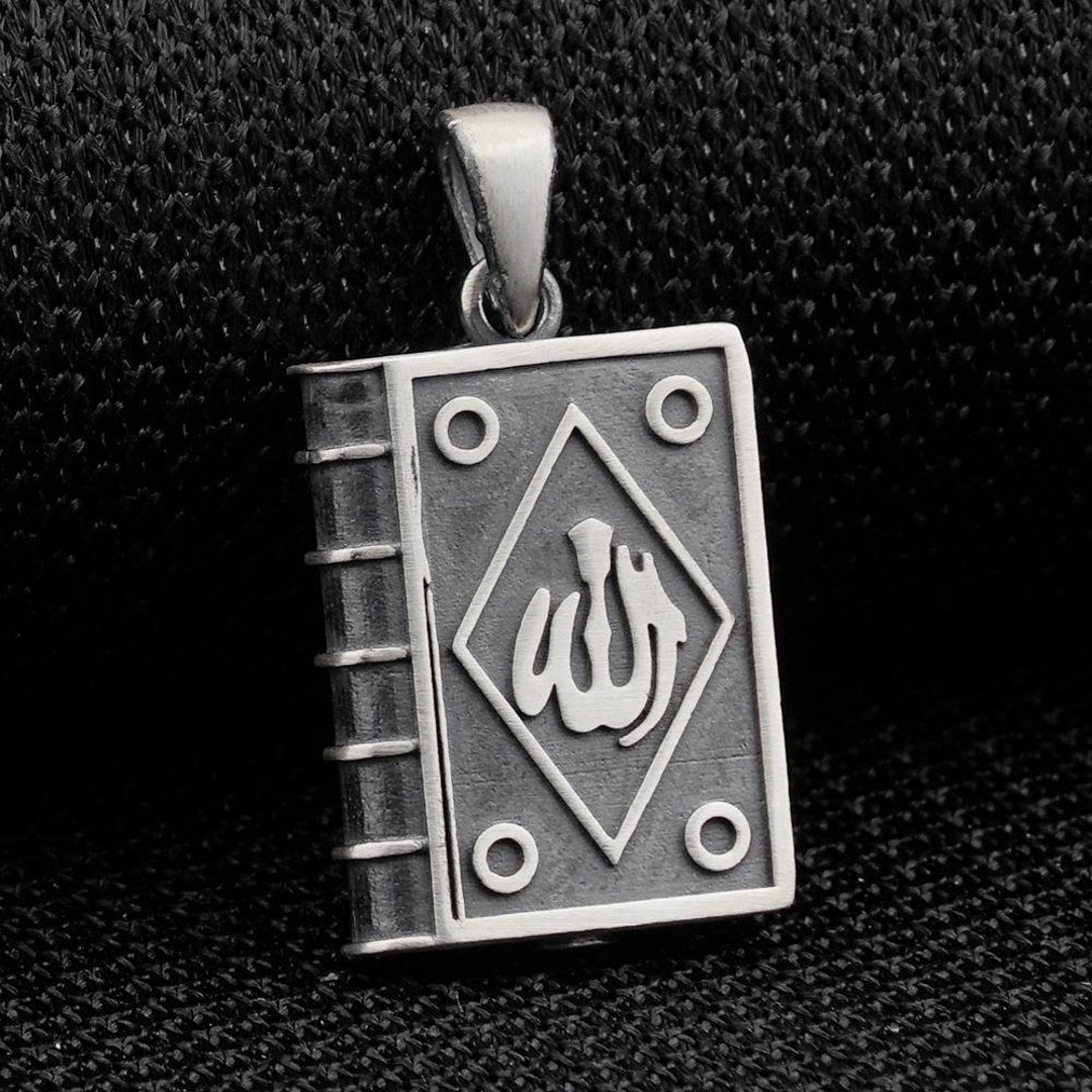 Small Taweez Locket 925K Sterling Silver Necklace Pendant in Book Form ...