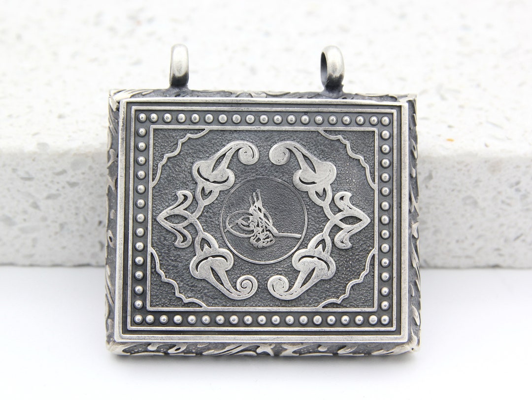 Taweez Locket - 925 Sterling Silver Pendant Rectangle Square Silver ...