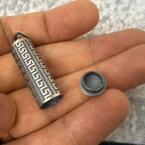 Small Cylinder Designed 925 Sterling Silver Amulet Taweez Holder ...