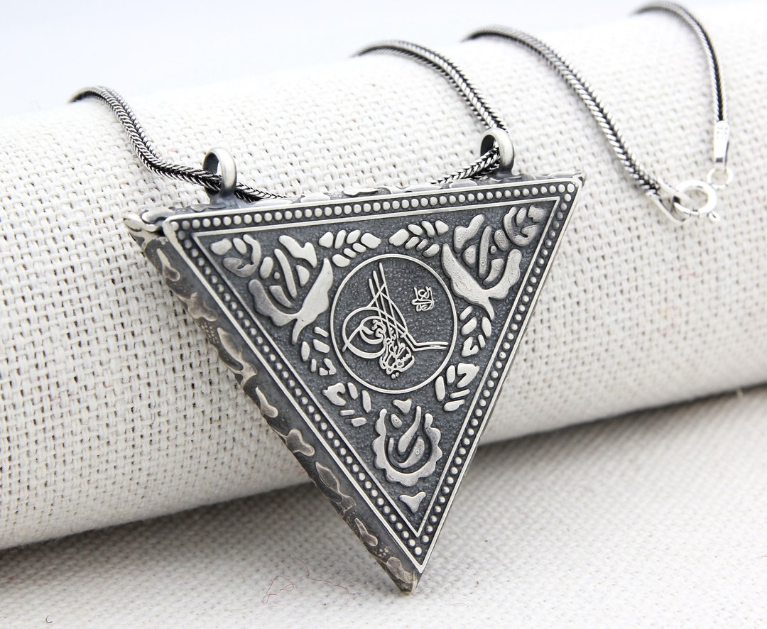 Triangle Taweez Holder Locket 925 Sterling Silver Pendant Necklace ...