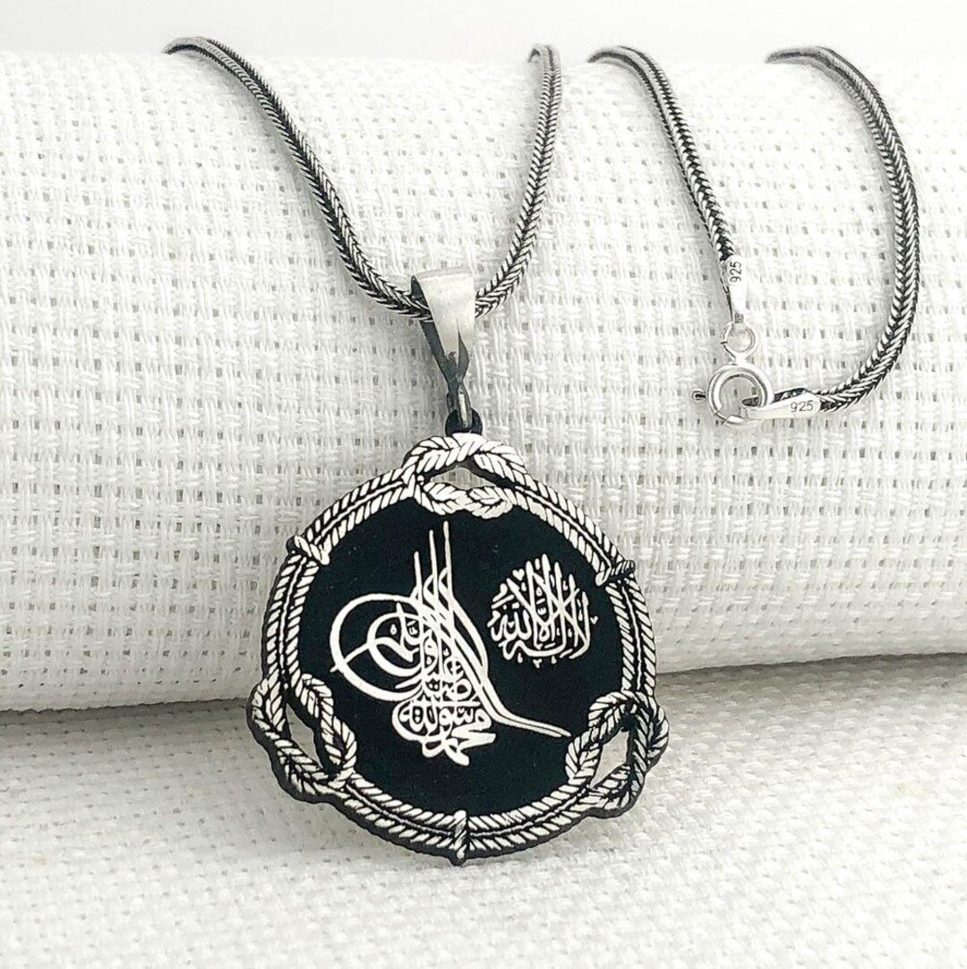 925 Sterling Silver Ottoman Tugra Design Necklace - Hand Made Turkish ...