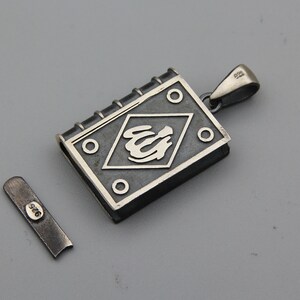 Small Taweez Locket 925K Sterling Silver Necklace Pendant in Book Form ...