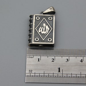 Small Taweez Locket 925K Sterling Silver Necklace Pendant in Book Form ...