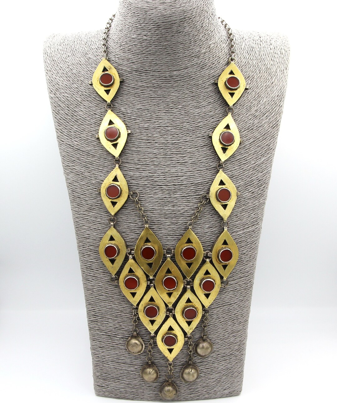 Vintage Turkmen Silver Necklace Ethnic Tribal Turkmenistan Tekke Tribe ...