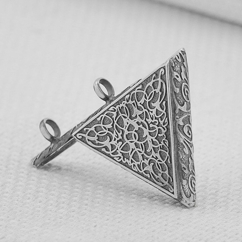 Triangle Taweez Locket 925 Sterling Silver Pendant Prayer Box Pendant ...