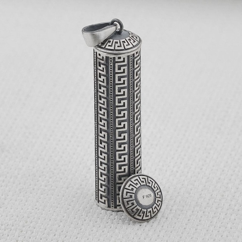 Large Cylinder Designed 925 Sterling Silver Amulet Taweez Holder ...
