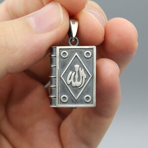 Small Taweez Locket 925K Sterling Silver Necklace Pendant in Book Form ...