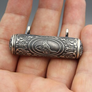 Cylinder Taweez Locket - 925K Sterling Silver Necklace Pendant Silver ...