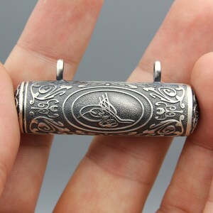 Cylinder Taweez Locket - 925K Sterling Silver Necklace Pendant Silver ...