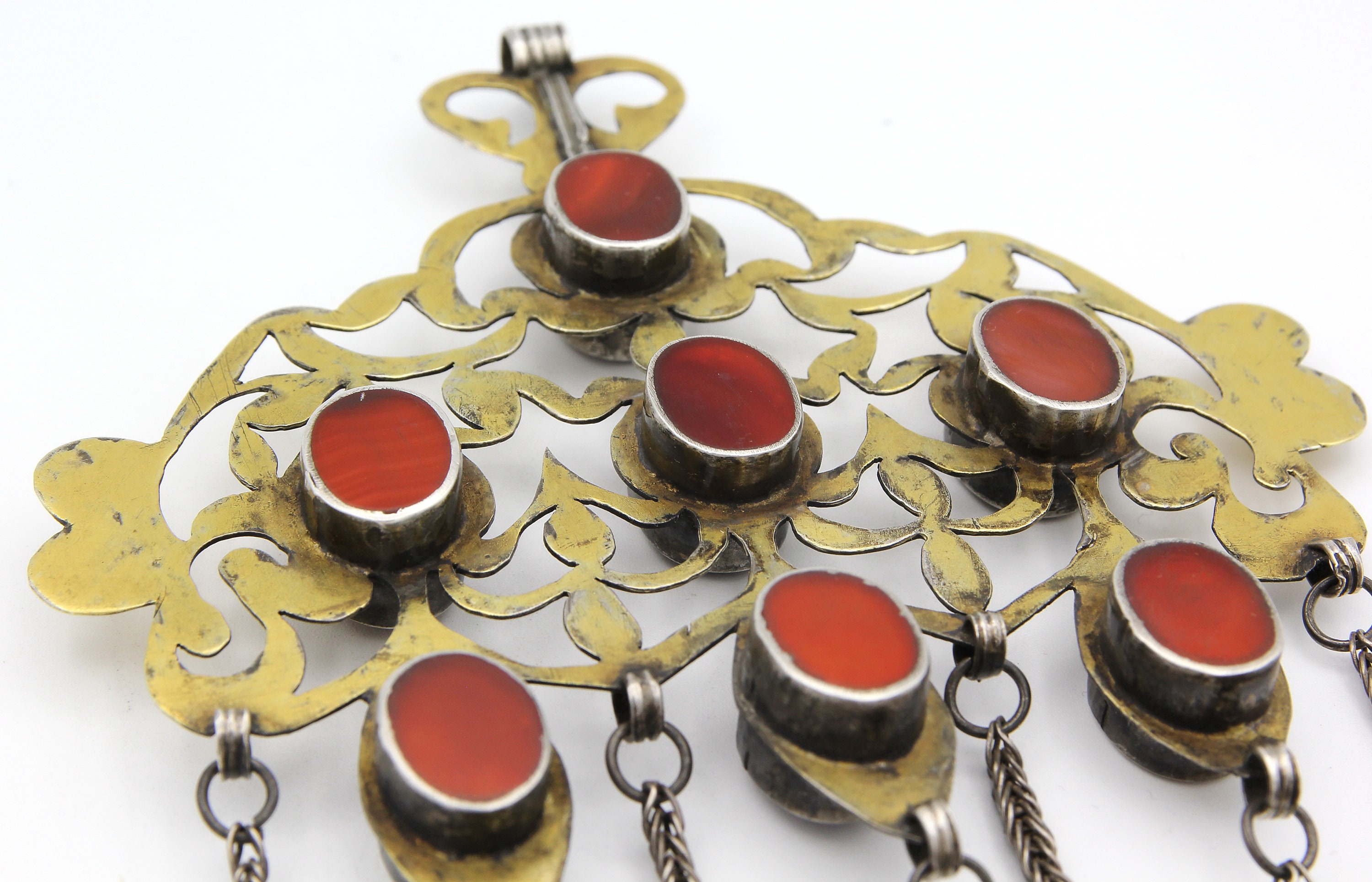Double Sided Vintage Turkoman Silver Pendant Ethnic Tribal Pendant ...