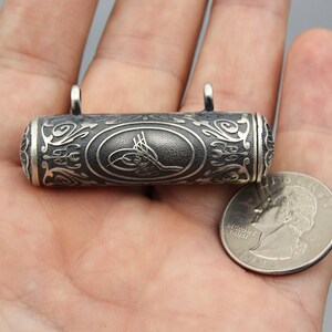 Cylinder Taweez Locket - 925K Sterling Silver Necklace Pendant Silver ...