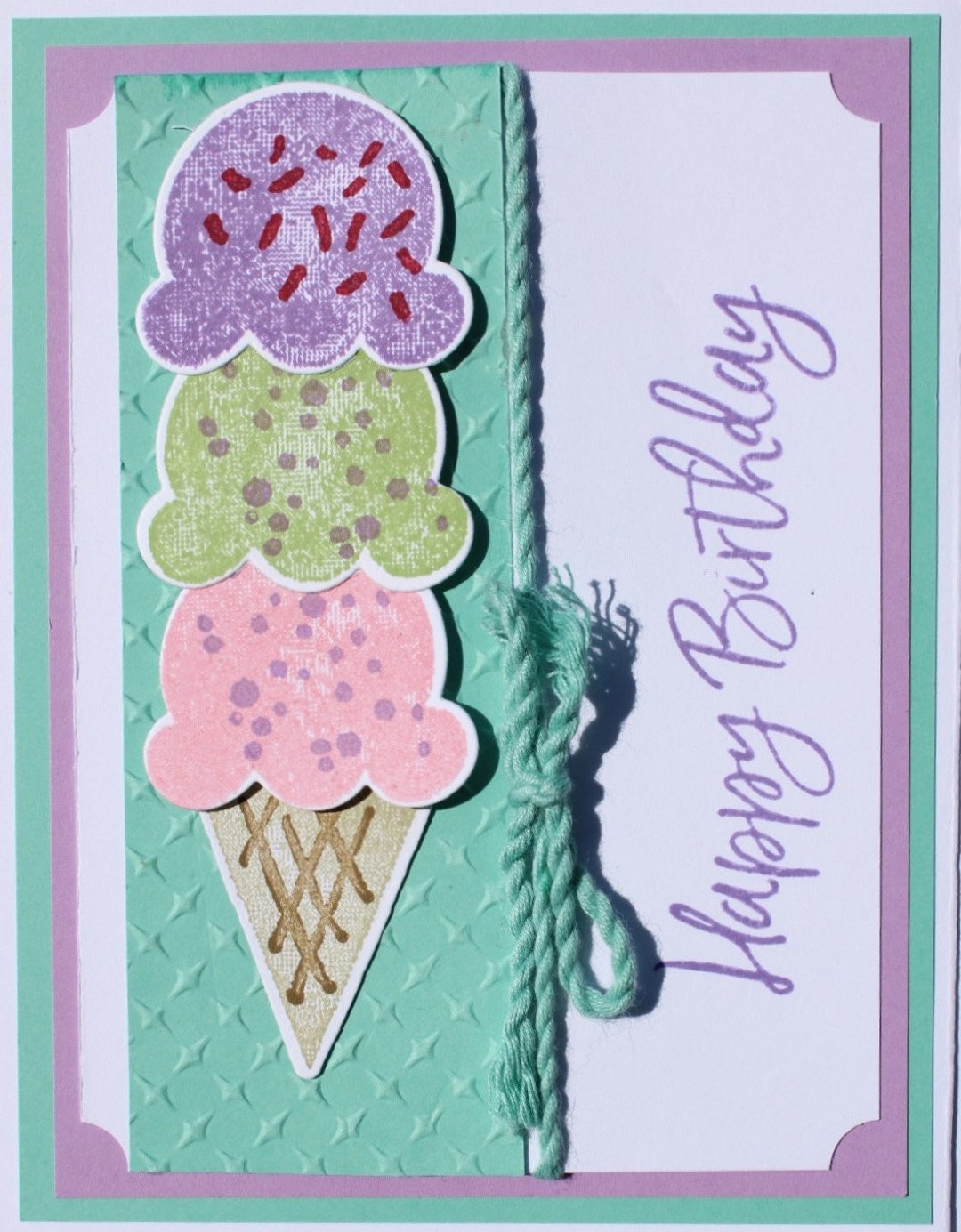 Ice Cream Cone Happy Birthday Card - Etsy