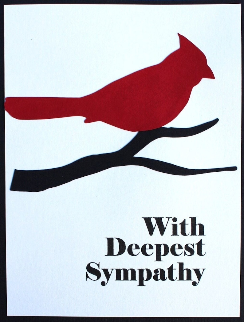 Cardinal Sympathy Greeting Card - Etsy