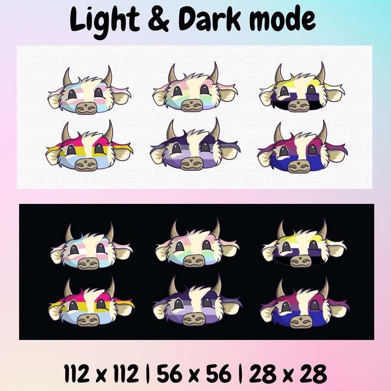 Pride Flag Cow Emotes - Etsy