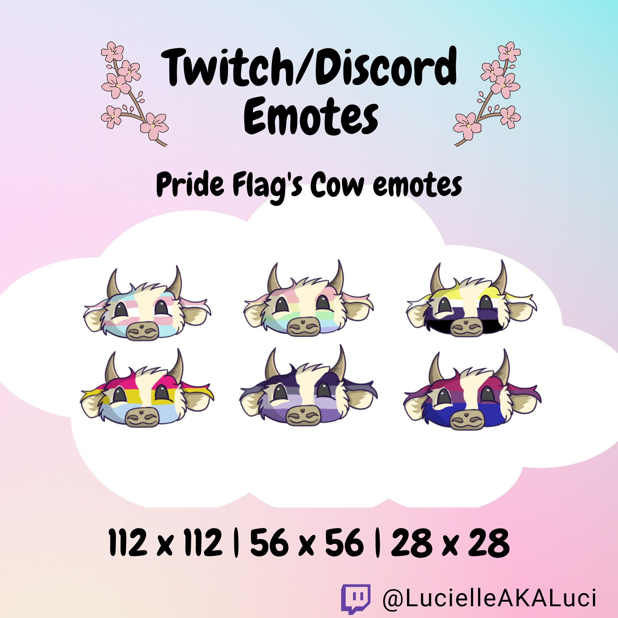 Pride Flag Cow Emotes - Etsy