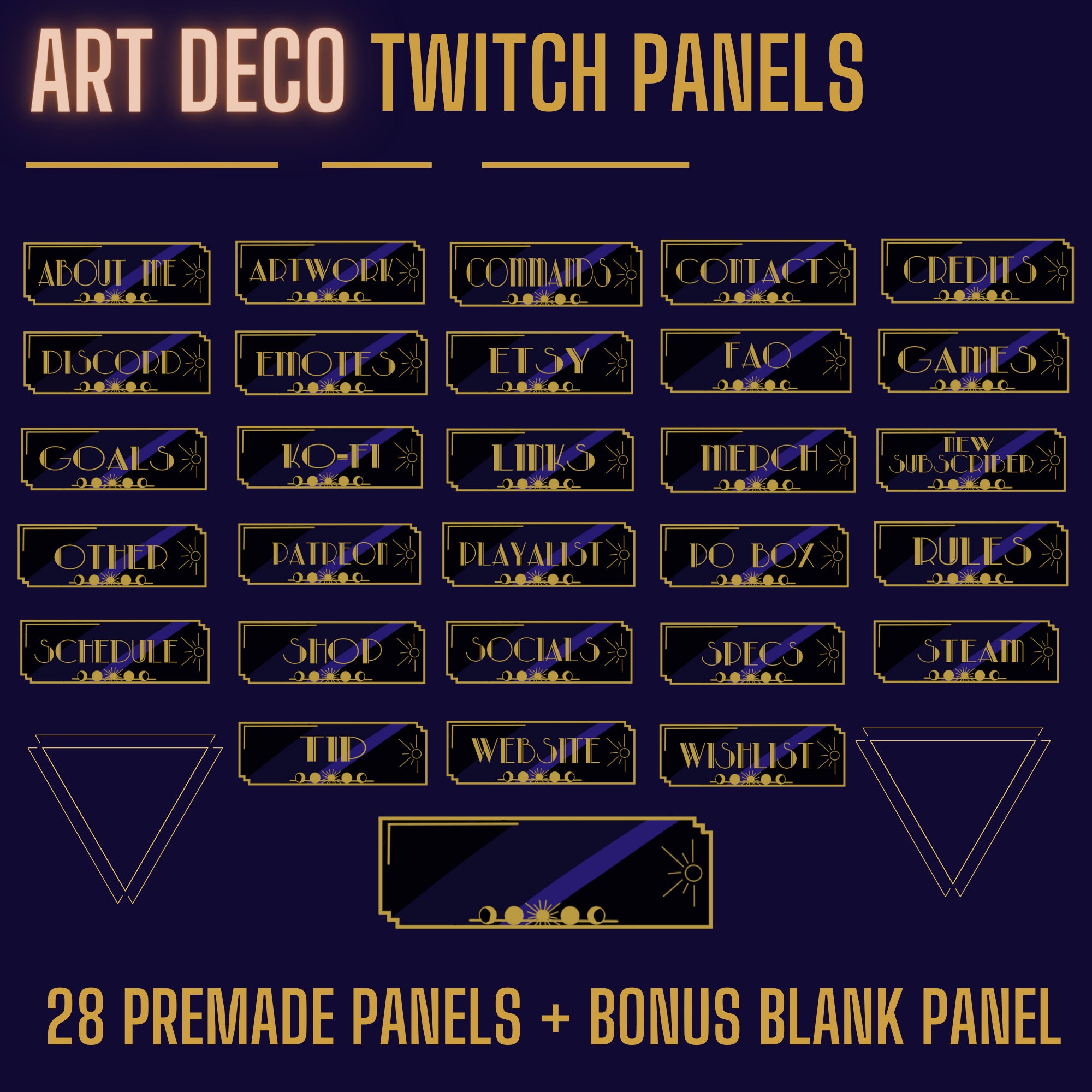 Art Deco Twitch Panel - Etsy