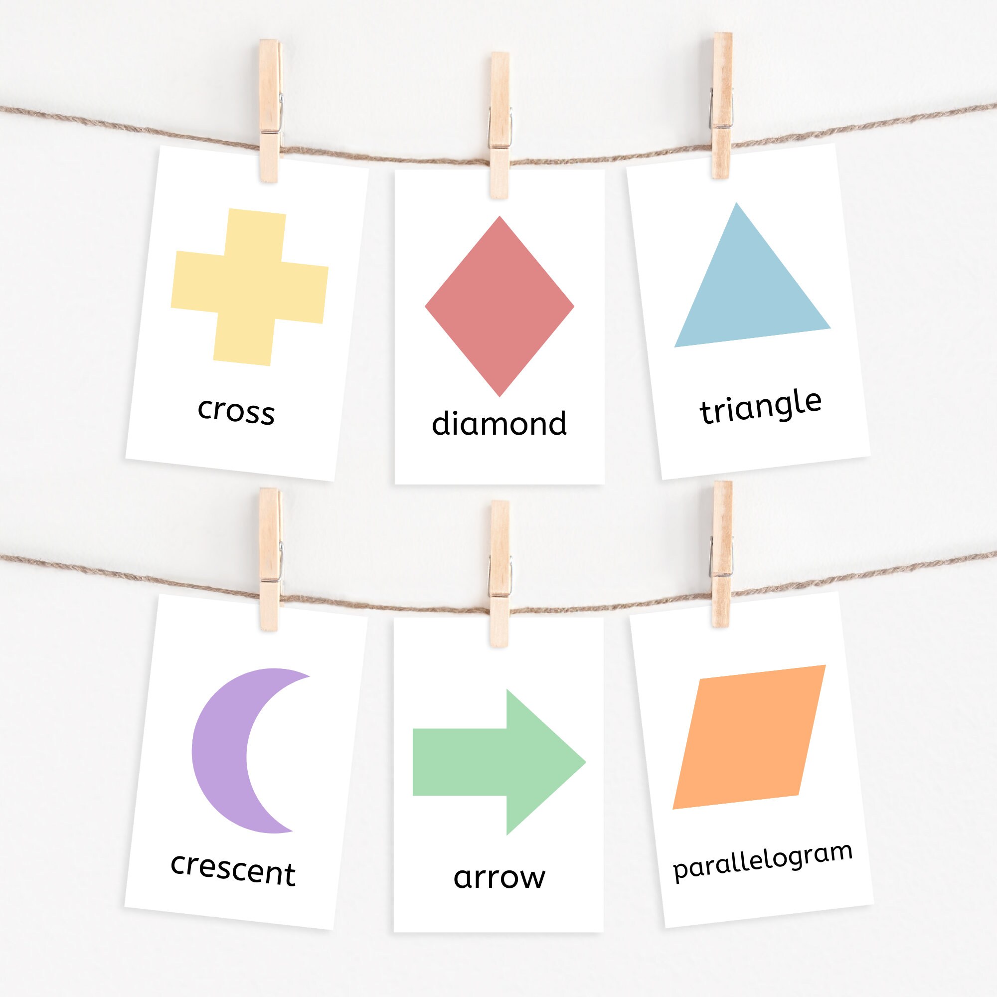 Flashcards for Kids Shape Flashcards Toddler Flashcards Montessori ...