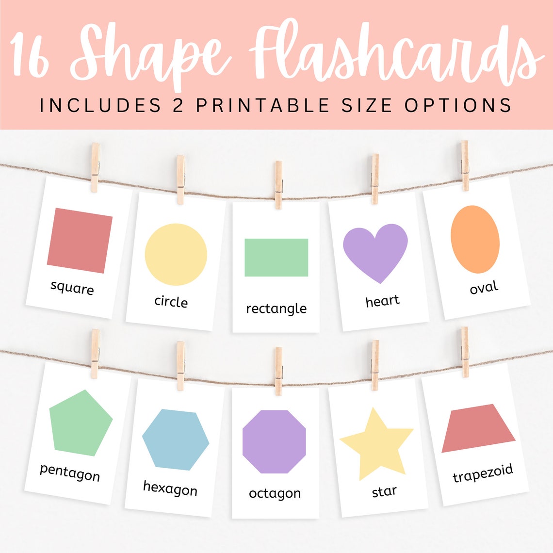 Flashcards for Kids Shape Flashcards Toddler Flashcards Montessori ...