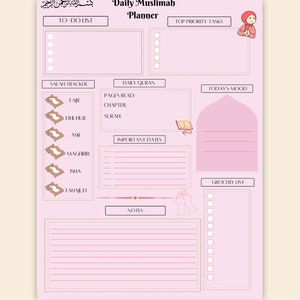 Daily Muslimah Planner Weekly To-do List Islamic Planner Muslim ...