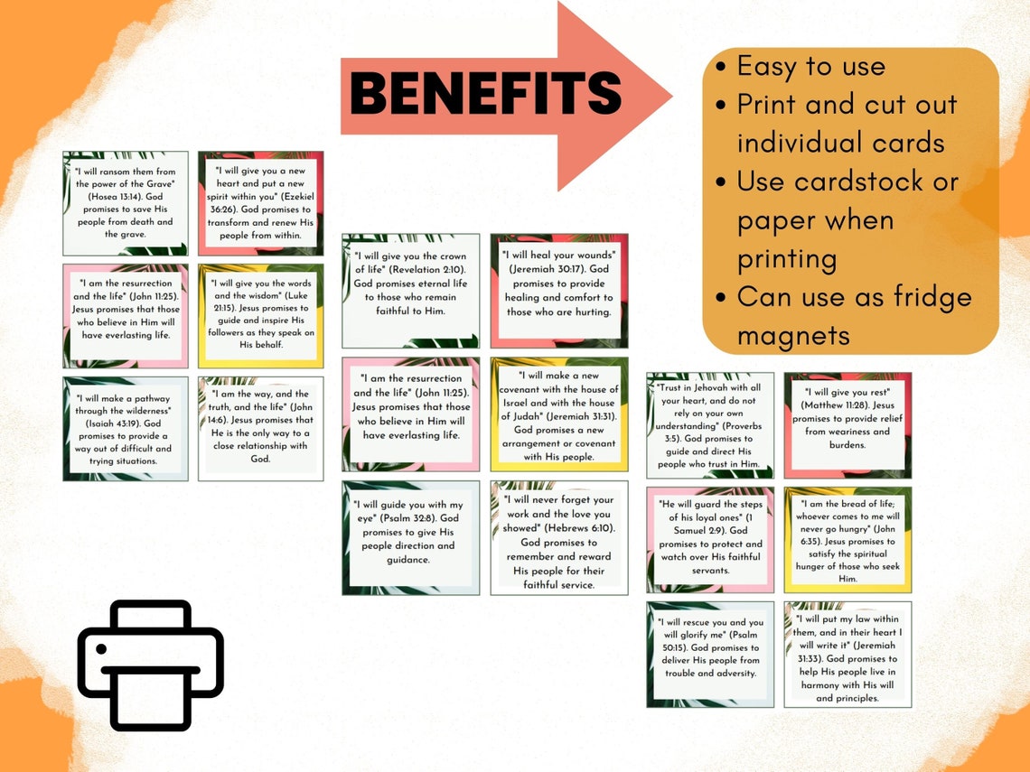 Jehova JW Promise Cards Gods Promises Cards Printable Digital Download ...