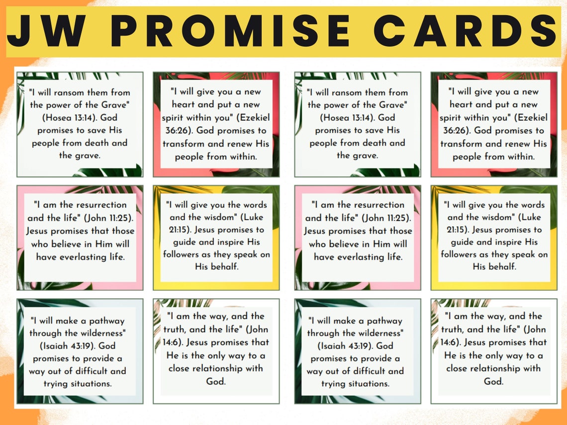 Jehova JW Promise Cards Gods Promises Cards Printable Digital Download ...