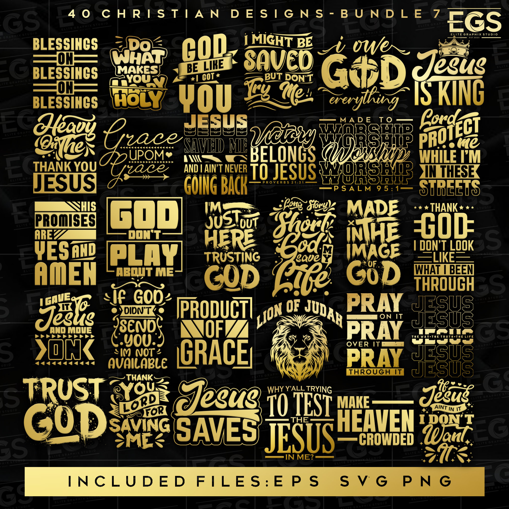 40 Christian Premium Streetwear Design Bundle Svg, Jesus Svg, God Svg ...