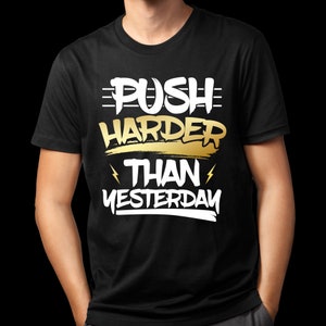 Push Harder Than Yesterday Svg, Hustle Art Svg, Motivational Svg ...