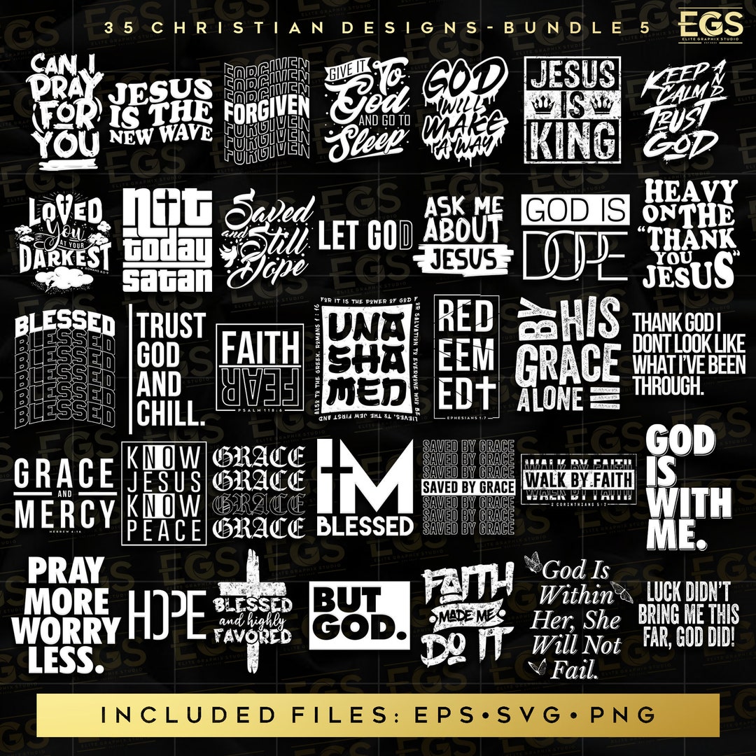 35 Premium Christian Streetwear Shirt Designs Svg, Jesus Svg, Yahweh Svg, Christian Bible Art ...