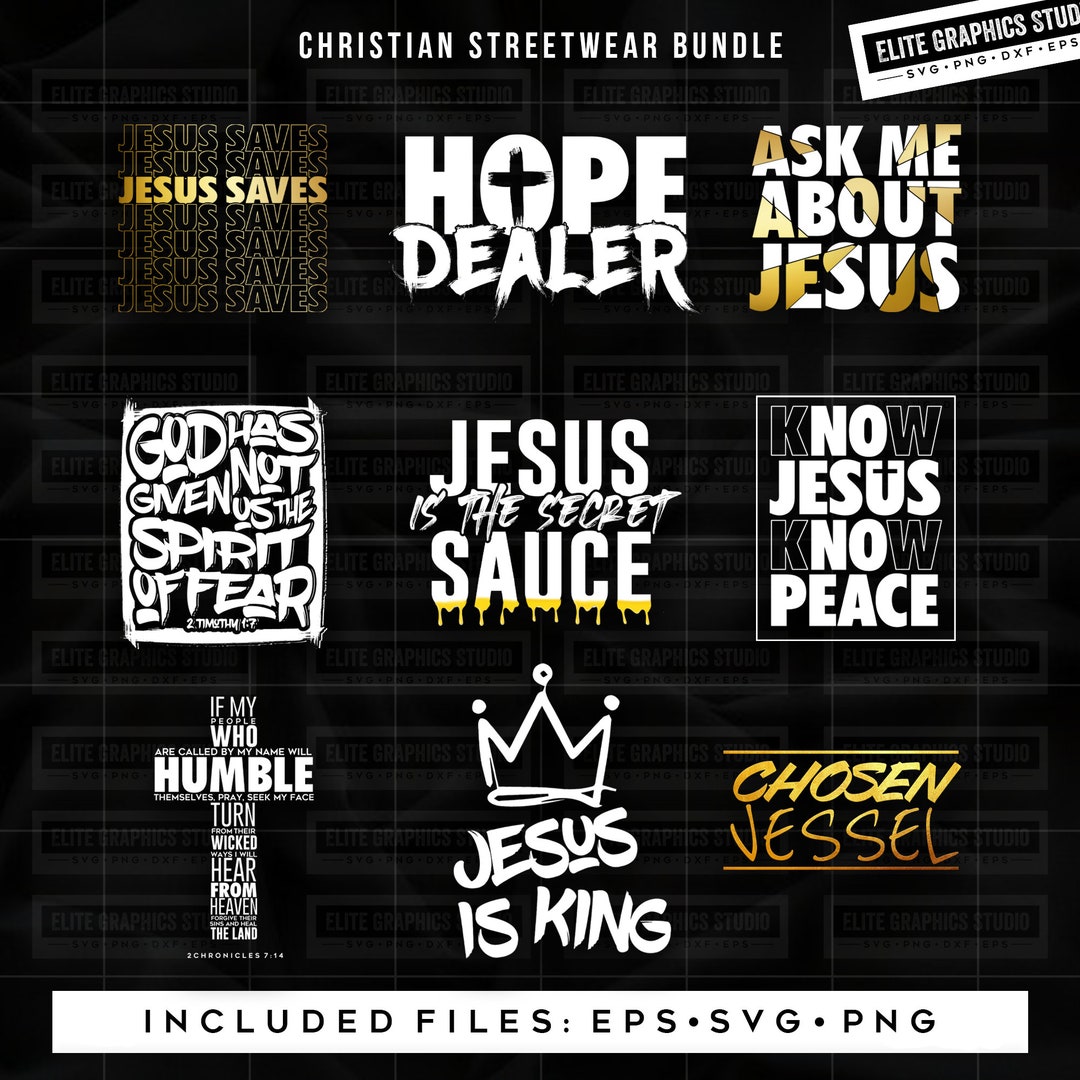 Premium Christian Streetwear Bundle Svg, Jesus Svg, God Svg, Scripture ...