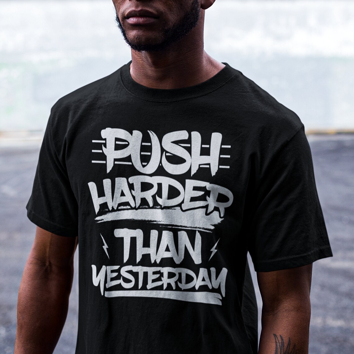 Push Harder Than Yesterday Svg Hustle Art Svg Motivational - Etsy