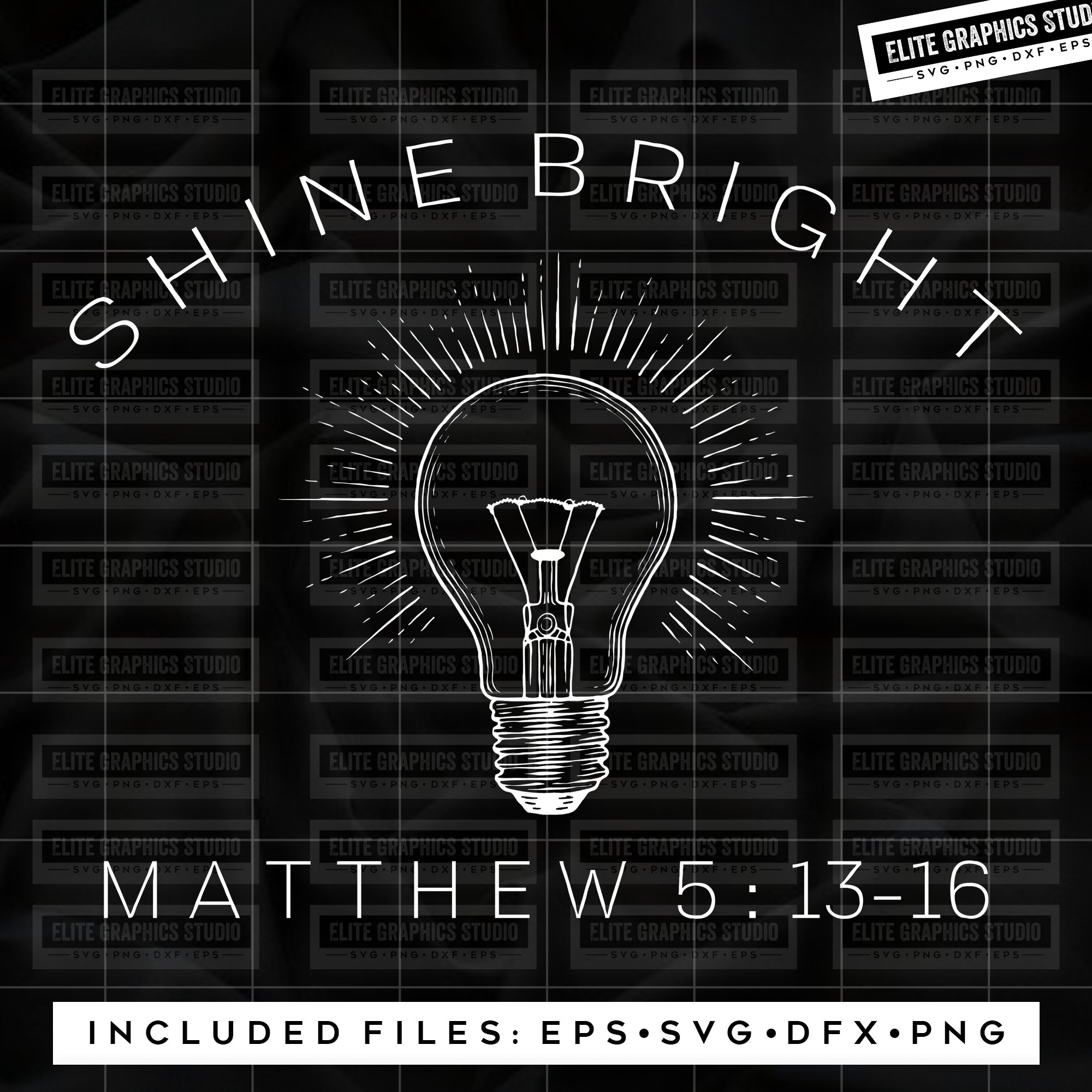 Shine Bright Svg, Matthew 5 Svg, Cross Design Svg, Scripture Svg, Faith ...