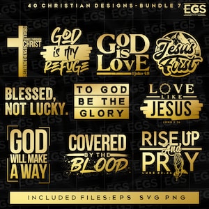 40 Christian Premium Streetwear Design Bundle Svg, Jesus Svg, God Svg ...