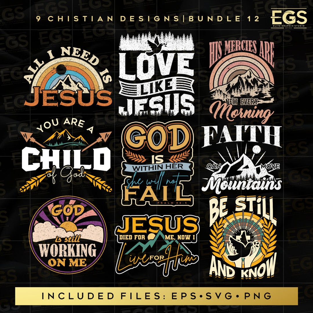 9 Christian Premium Designs Bundle 12 Svg, Jesus Svg, God Svg, Faith ...