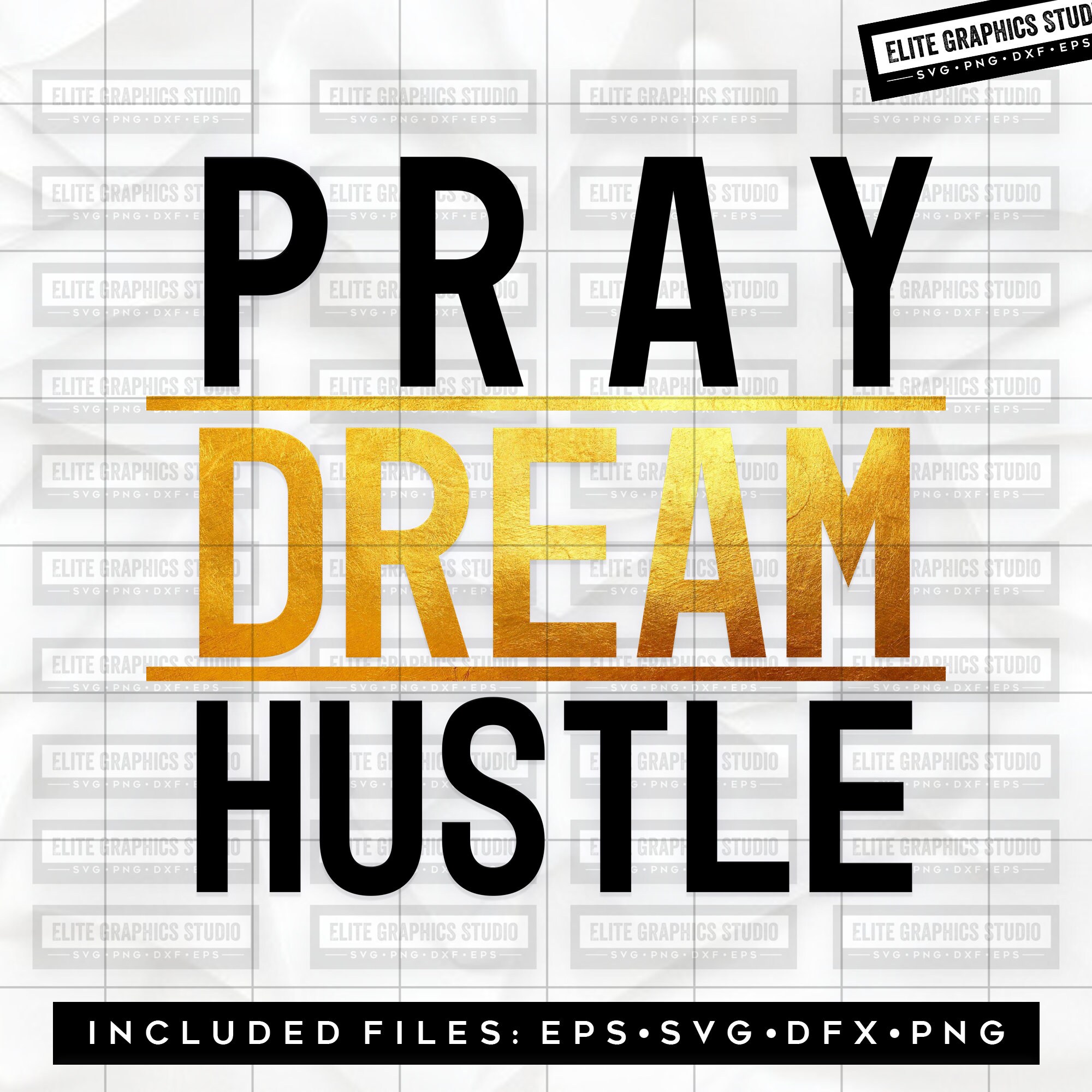 Pray Dream Hustle Svg Motivation Svg Jesus Cross Svg Faith - Etsy
