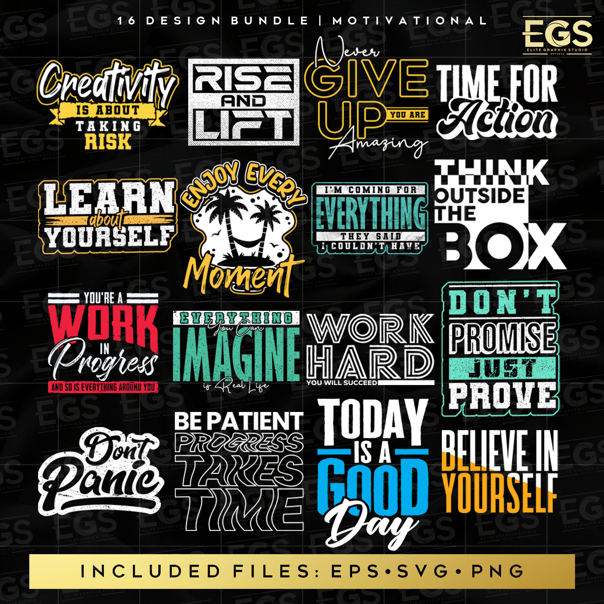 16 Premium Motivational Designs Bundle Svg, Quotes Svg, Inspiration Svg ...