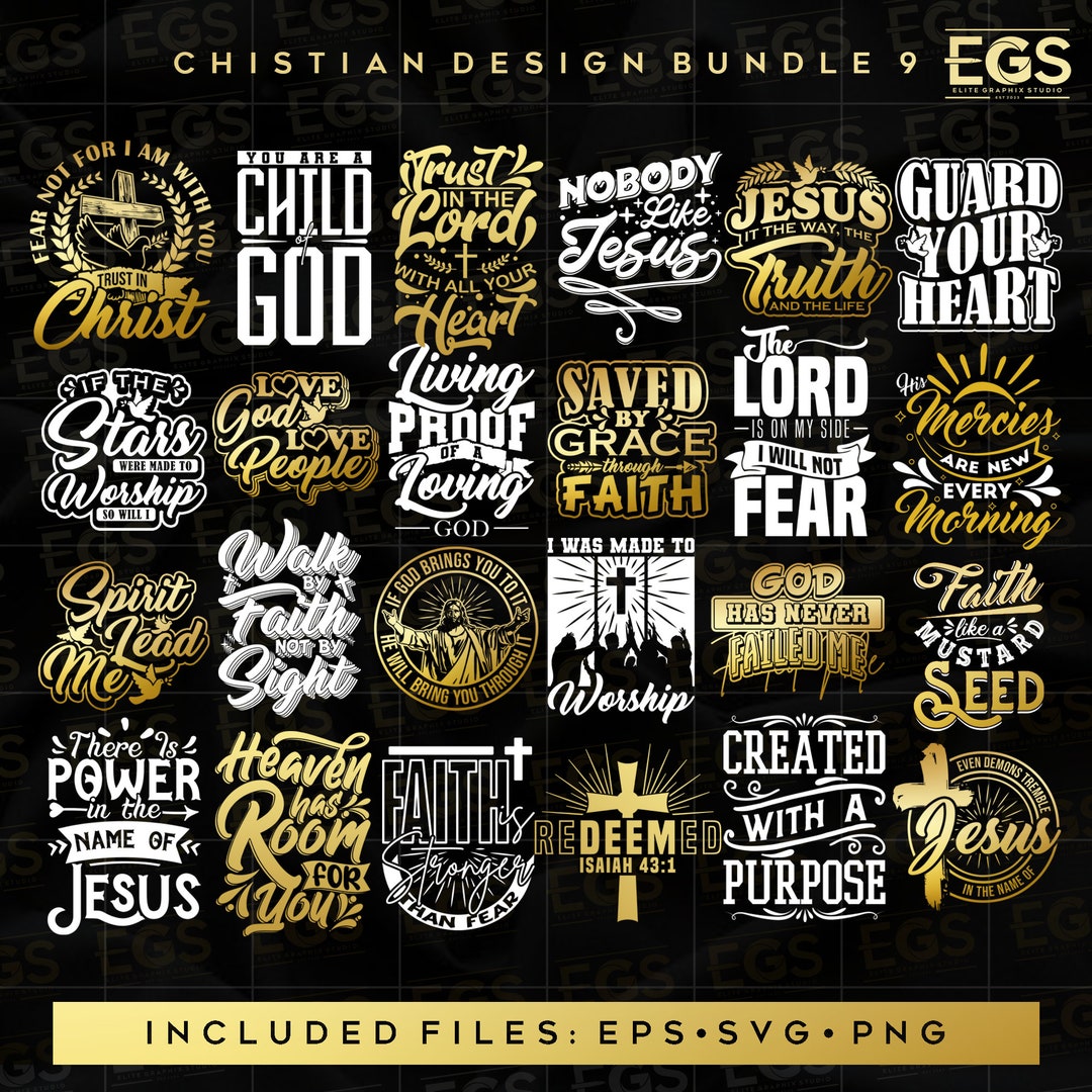 24 Premium Christian Design Bundle Svg, Jesus Svg, God Svg, Scripture ...
